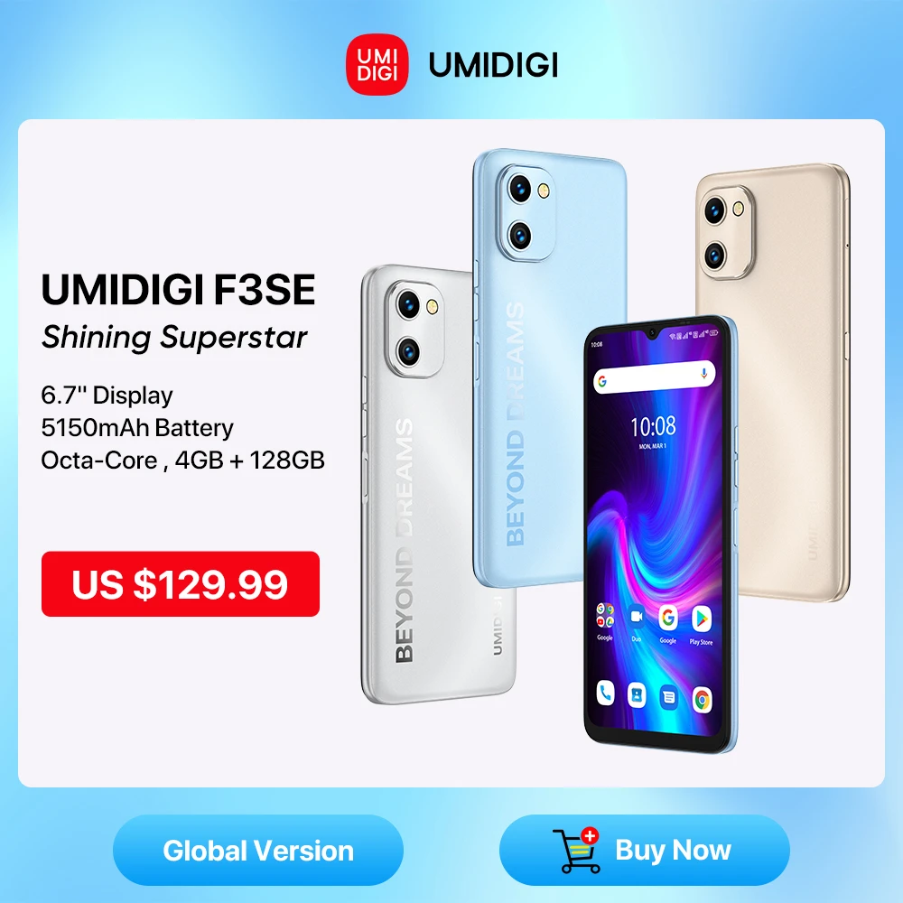 Umidigi F3 Se Android 11 Global Version Smartphone 4gb 128gb 6.7" Hd+ ...