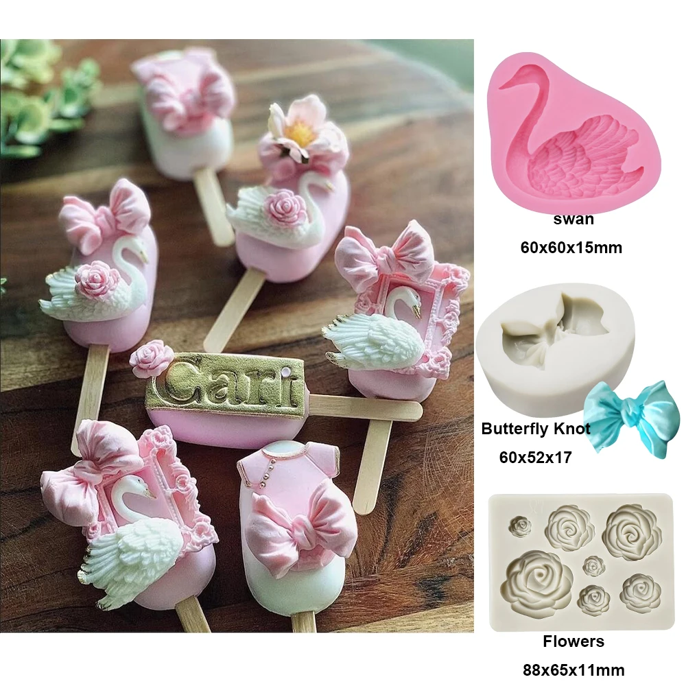 Cute-Swan-Fondant-Cake-Molds-Baking-Decoration-Cake-Tool-Cake-Topper ...