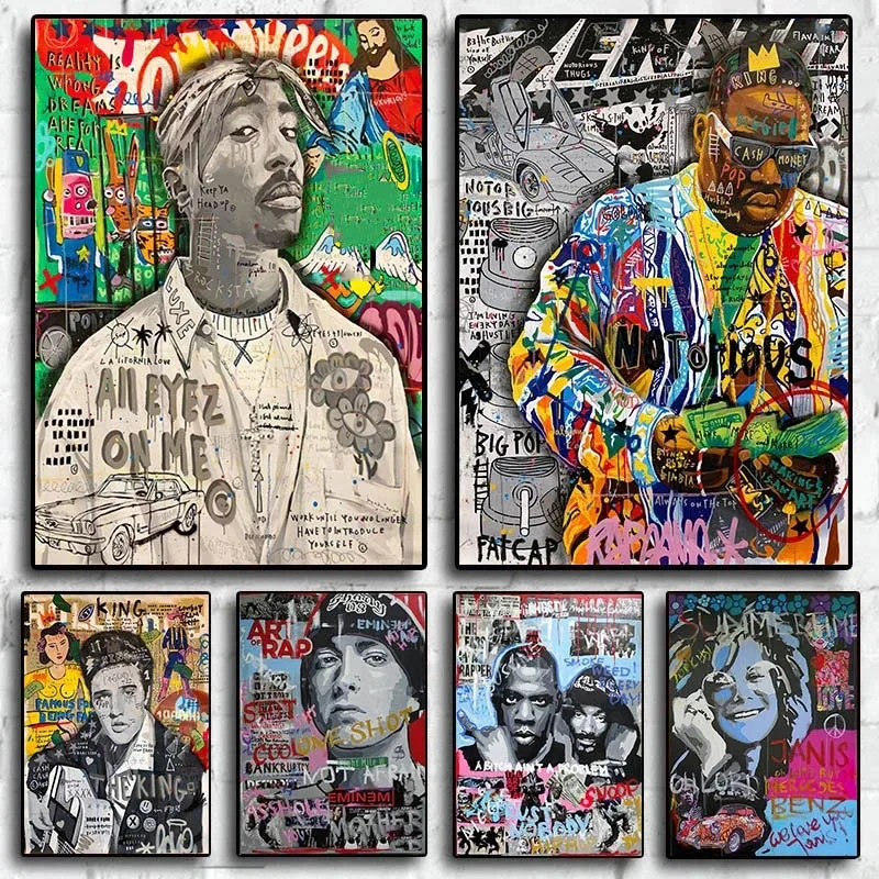Abstract-Graffiti-Art-Singer-Tupac-Hip-Hop-Portrait-Poster-Canvas ...