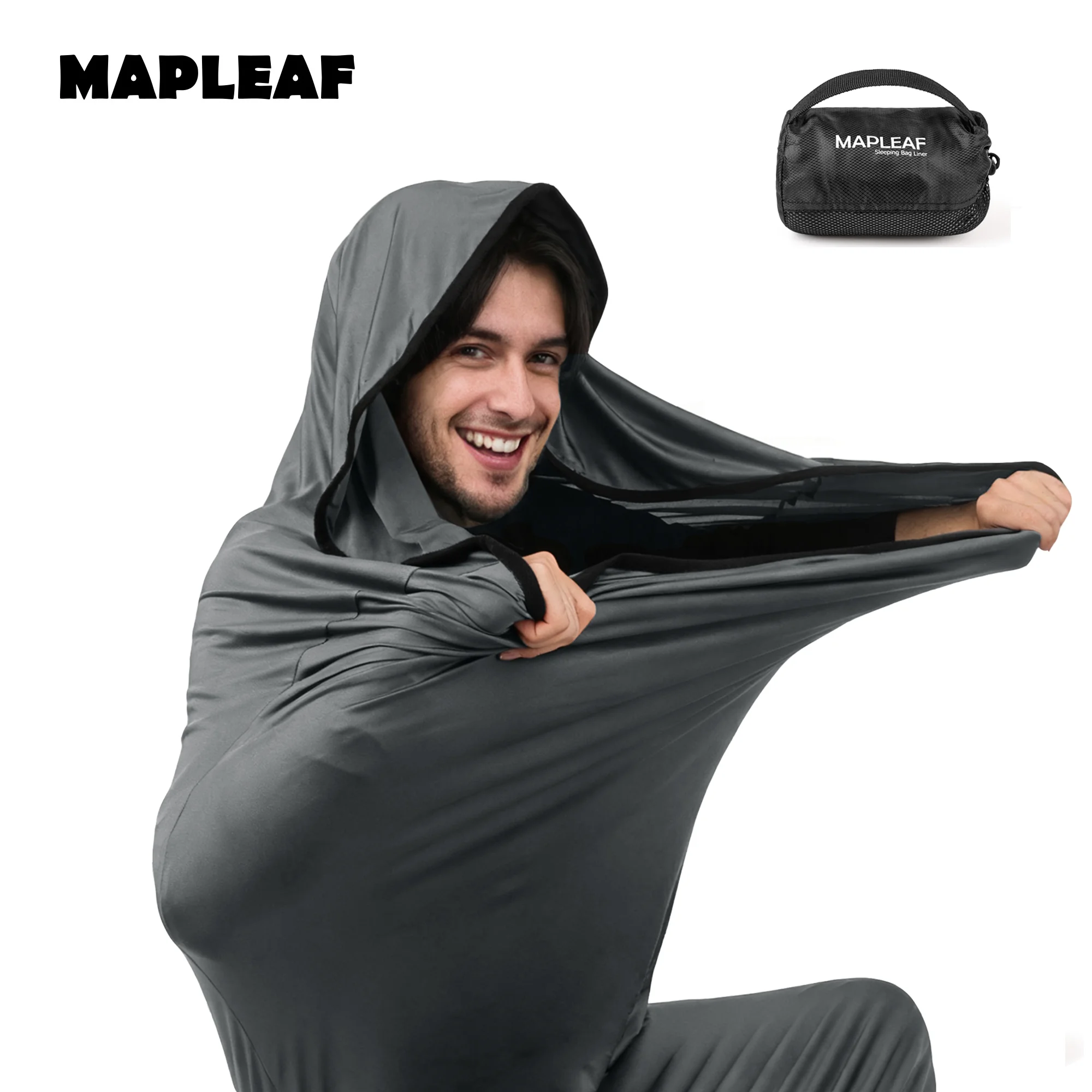 MAPLEAF 맵리프 고탄성 머미 슬리핑 백 라이너 초경량 사계절용 슬리핑 백 라이너 착용 가능한 휴대용 슬리핑 백 라이너 ...