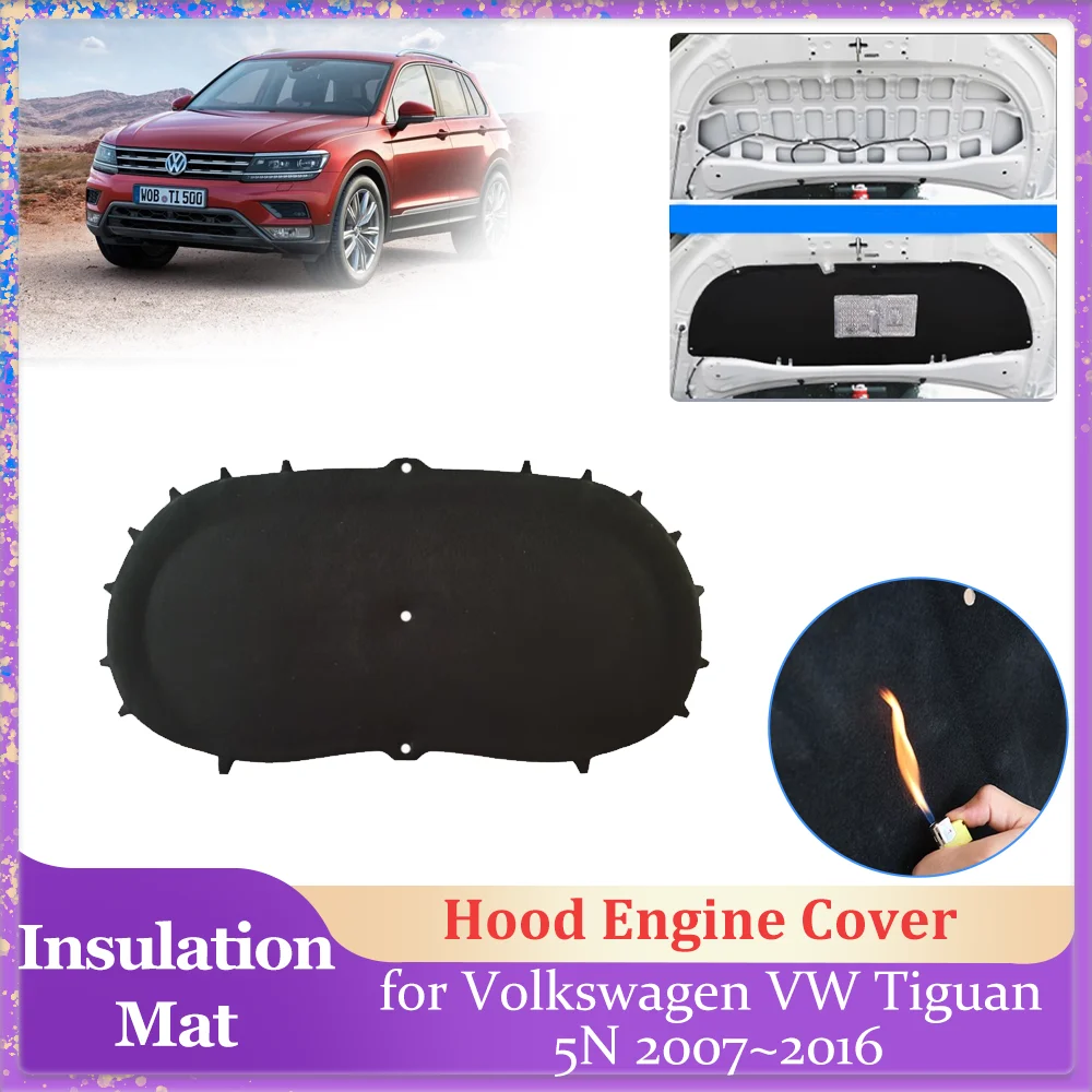 Car Hood Insulation Pad for Volkswagen VW Tiguan 5N 2007~2016 2008 ...