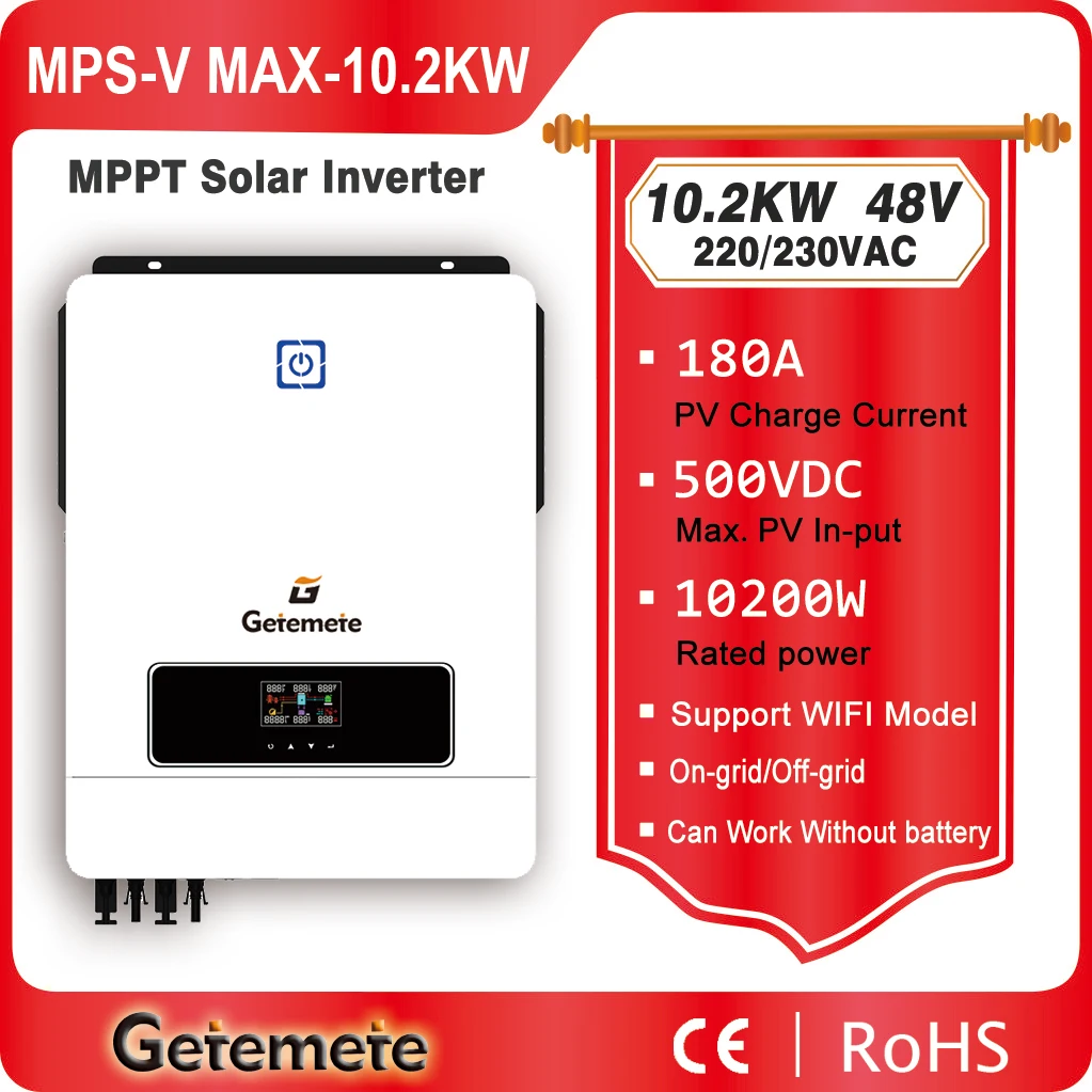 GTMT 10.2KVA/10.2KW On/Off Grid Solar Inverter Max PV 500VDC 48V ...