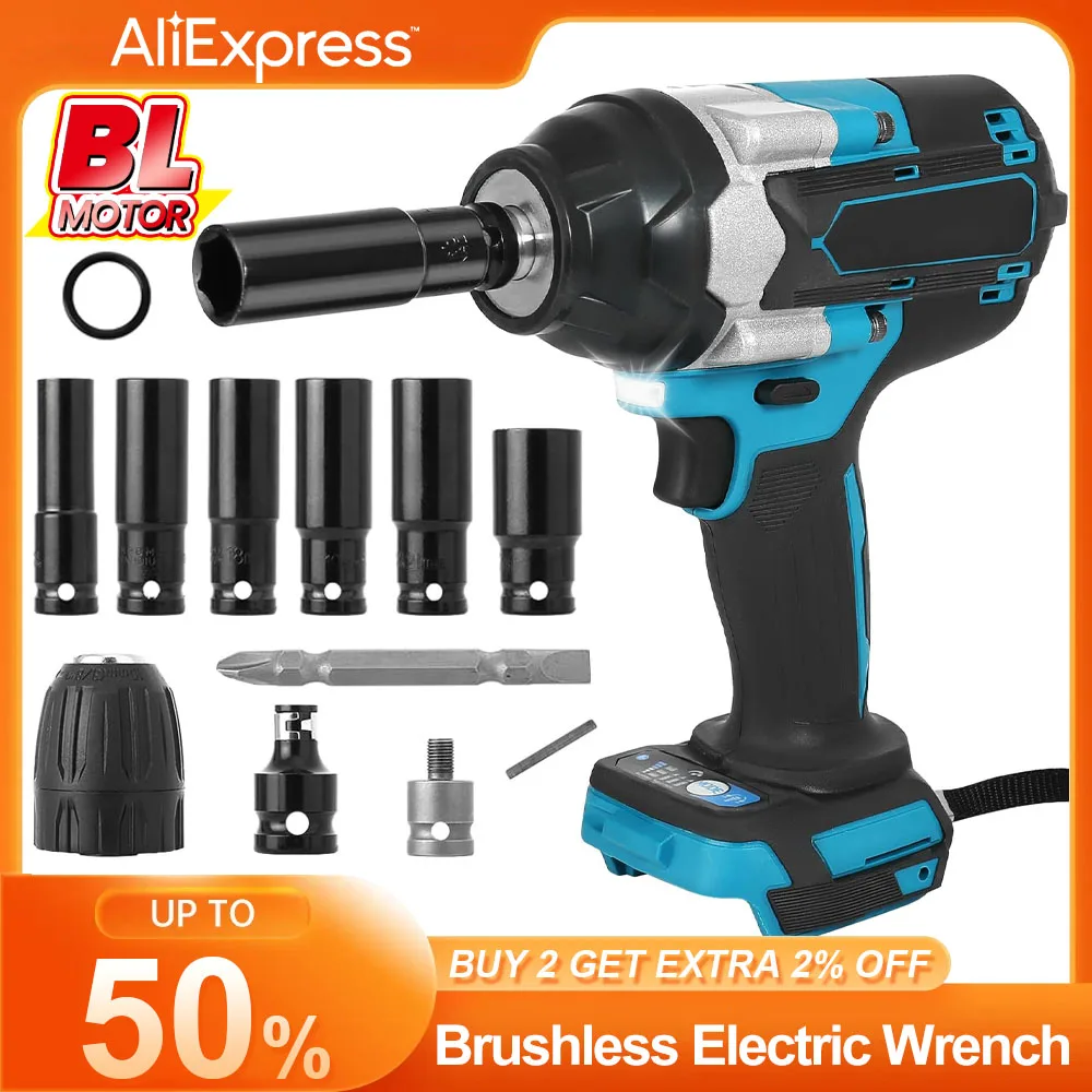 1000N-M-Brushless-Electric-Wrench-1-2-Inch-Cordless-High-Torque-Car ...