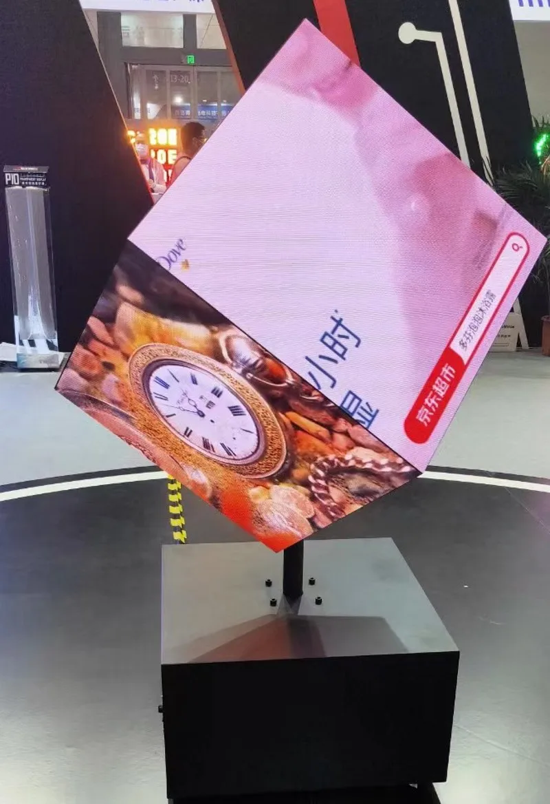 Oblique-vertical-P2-5-indoor-rotating-Cube-LED-display-reliable-quality ...