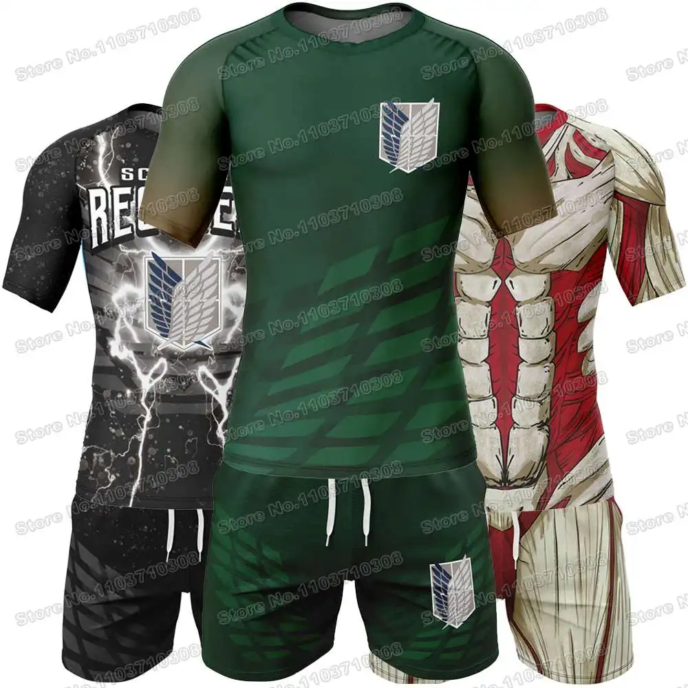 Attack on Titan Rash Guards Surfing Jersey Beach Skating Shirts Summer ...