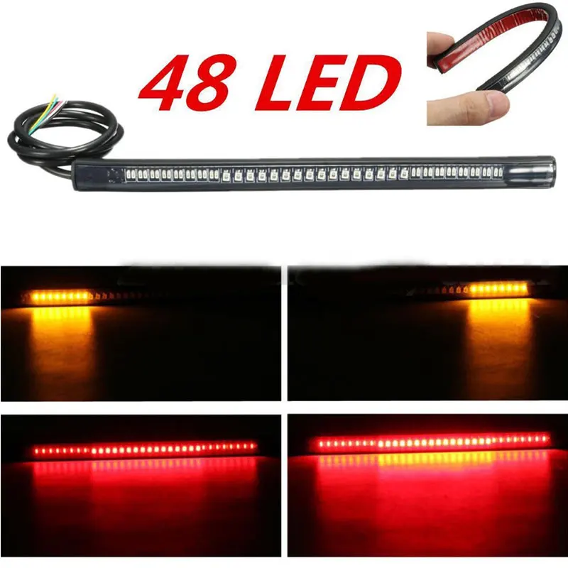 1-2-Pcs-Flexible-LED-Strip-48-LED-Stop-Light-Motorcycle-Auto-Turn ...
