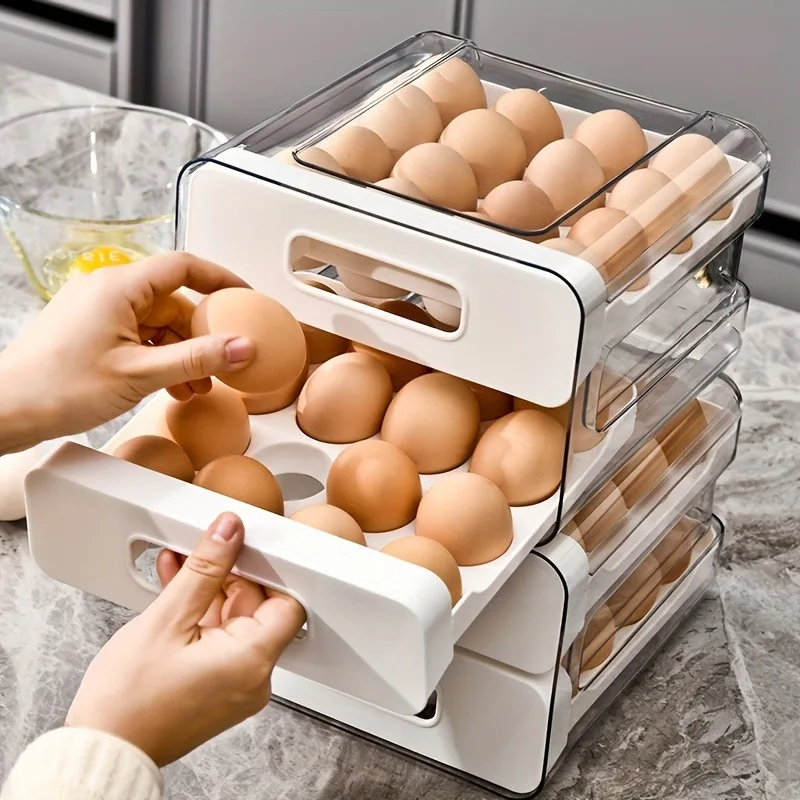 Refrigerator-Egg-Organizer-Egg-Holder-for-Fridger-2-Layer-Drawer-Type ...