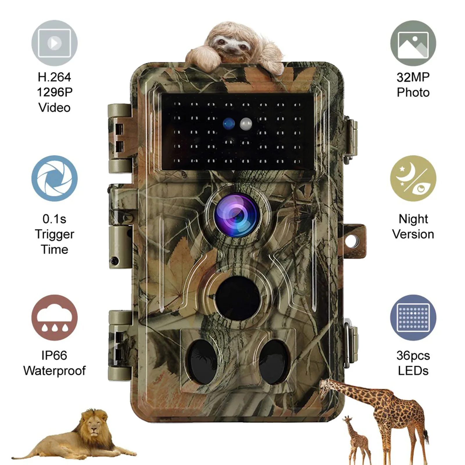 32MP-Hunting-Trail-Camera-Waterproof-0-1S-Trigger-PIR-Motion-Detection ...
