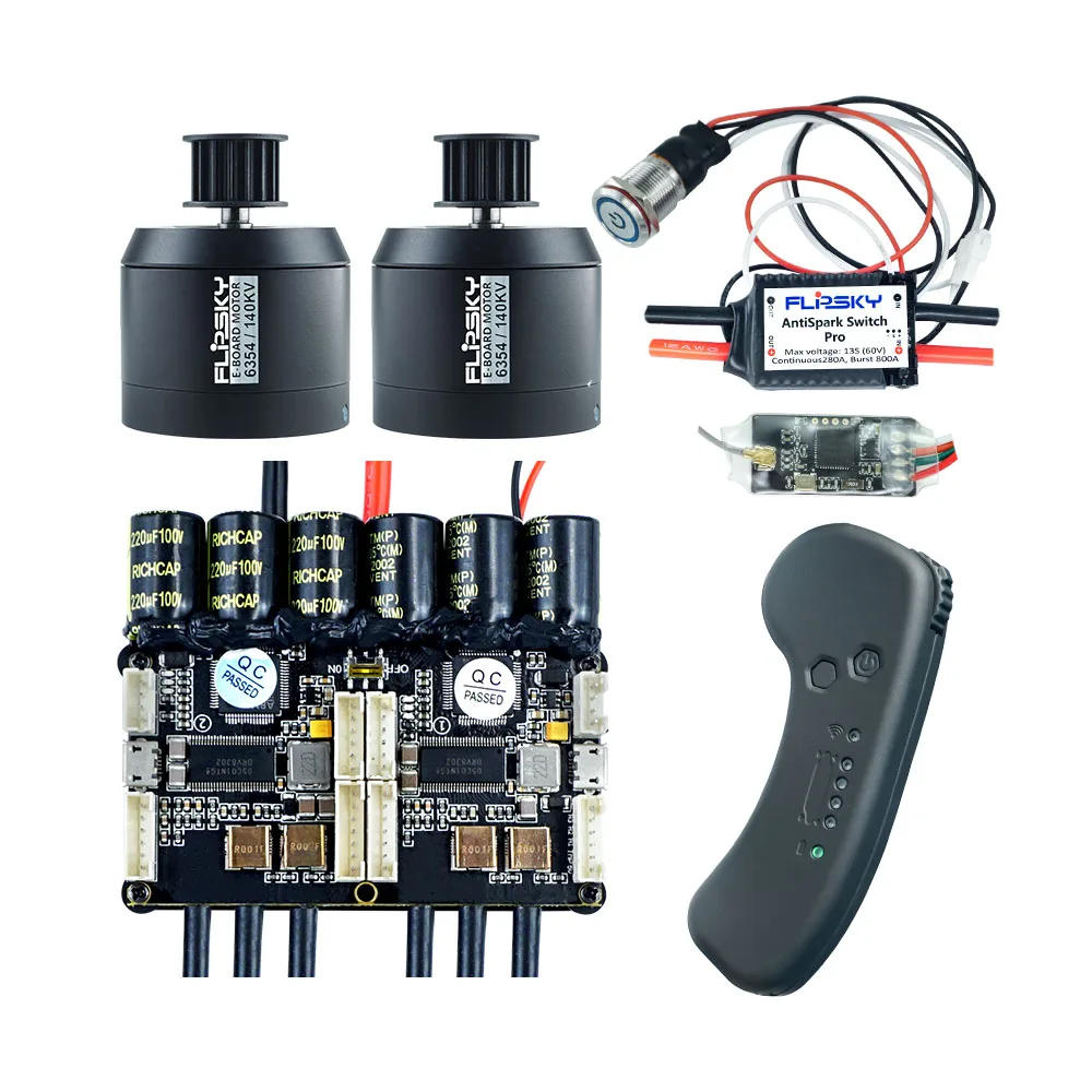 Group-D2-Electric-Skateboard-Kit-Includes-dual-FSESC4-2-and-BLDC-6354 ...