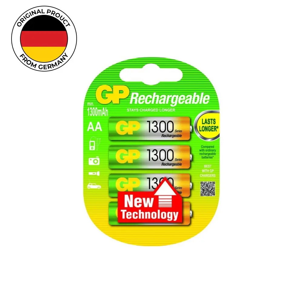 GP Batteries AA Rechargeable Niel metall hydride (NiMH) 120130AAHCC4 ...