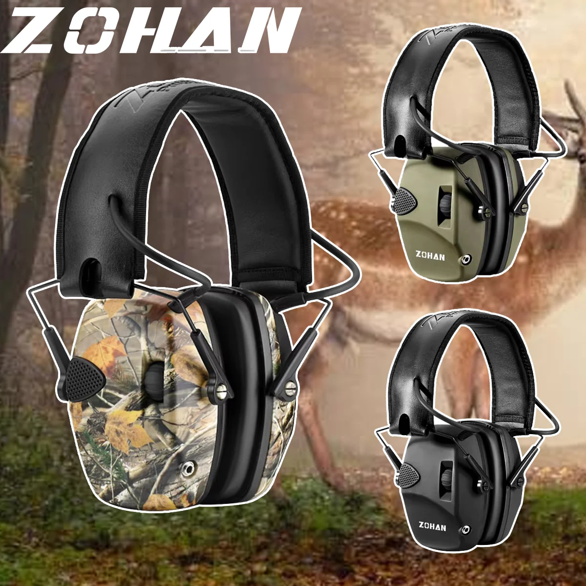 ZOHAN Tactical Electronic Shooting Earmuffs Hunting Sound Pickup Anti ...