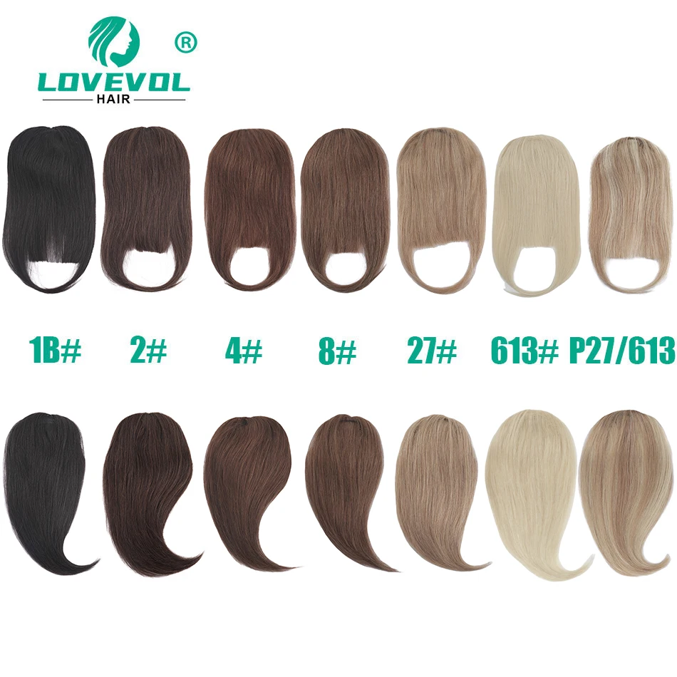 Straight Human Hair Bangs with 3 Clips 100% Real Remy Natural Hair ...
