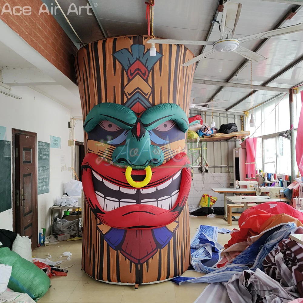 3mH Inflatable Tiki Stump Pop Up Tahiti Decorative Tiki Statue Model ...
