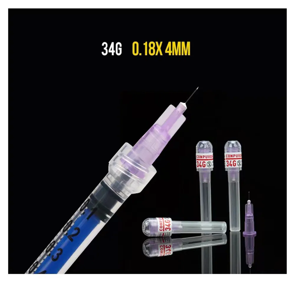 Skin Prick Needle Piercing Transparent Glue Clear Tip Cap Injection ...