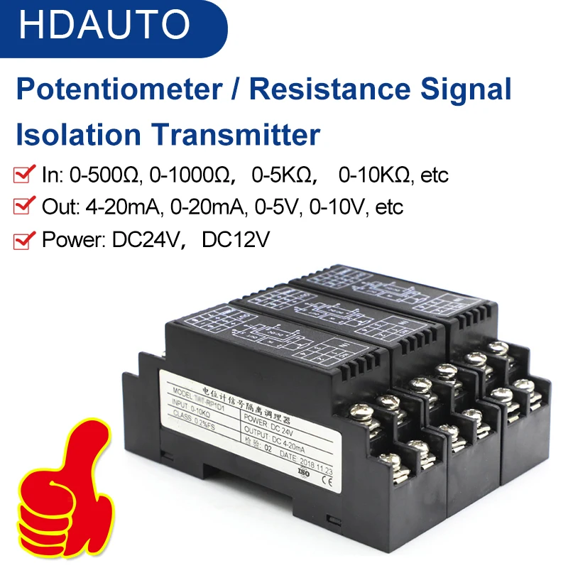Potentiometer-Isolation-Displacement-Signal-Conditioner-Resistance-Signal-Transmitter-To-4-20mA ...