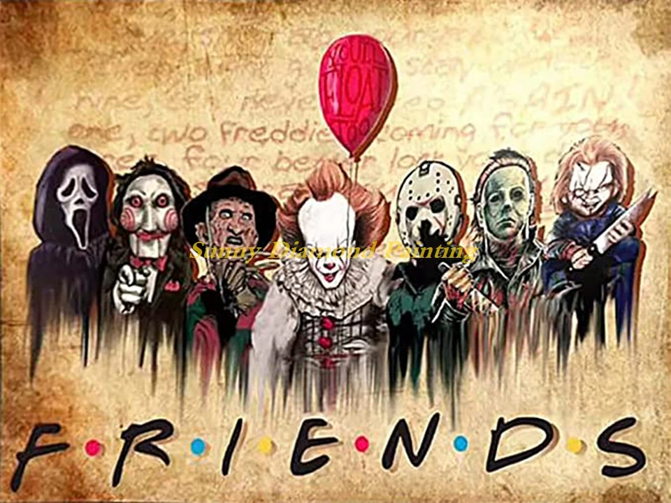 Horror Movie Characters Collage