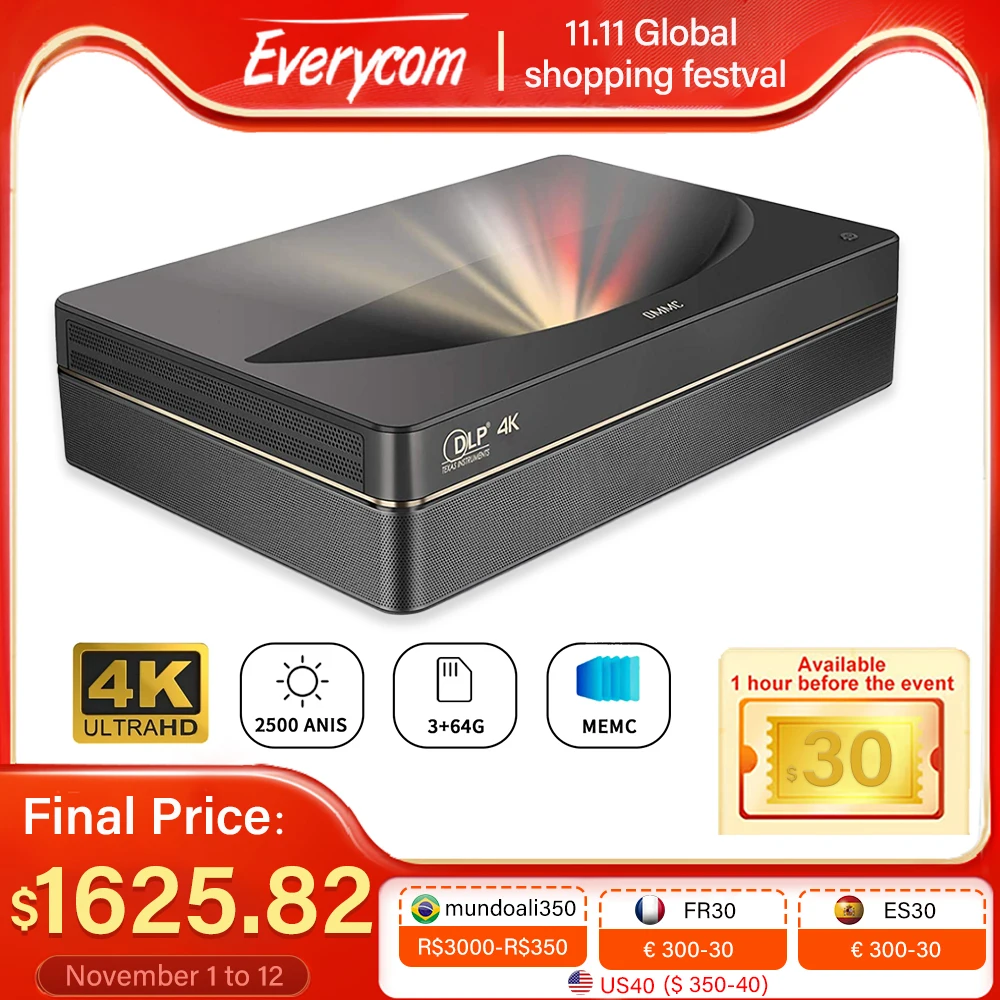 Changhong D7u-ommc 2500ansi Laser Projetor 4k Ultrashort Focus Dlp ...