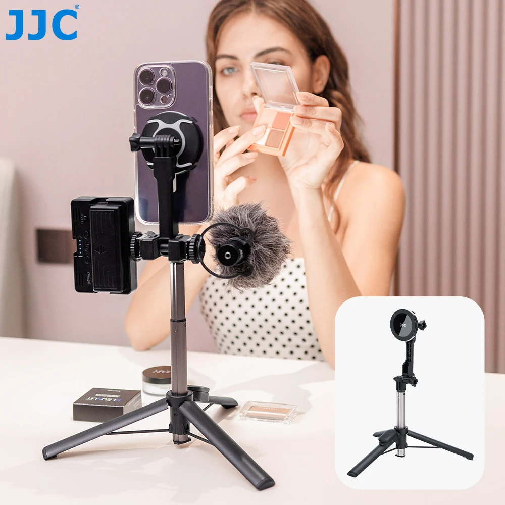 JJC-Magnetic-Selfie-Stick-with-Remote-Control-for-Vlog-Shooting-Live-Streaming-Zoom-Meetings ...
