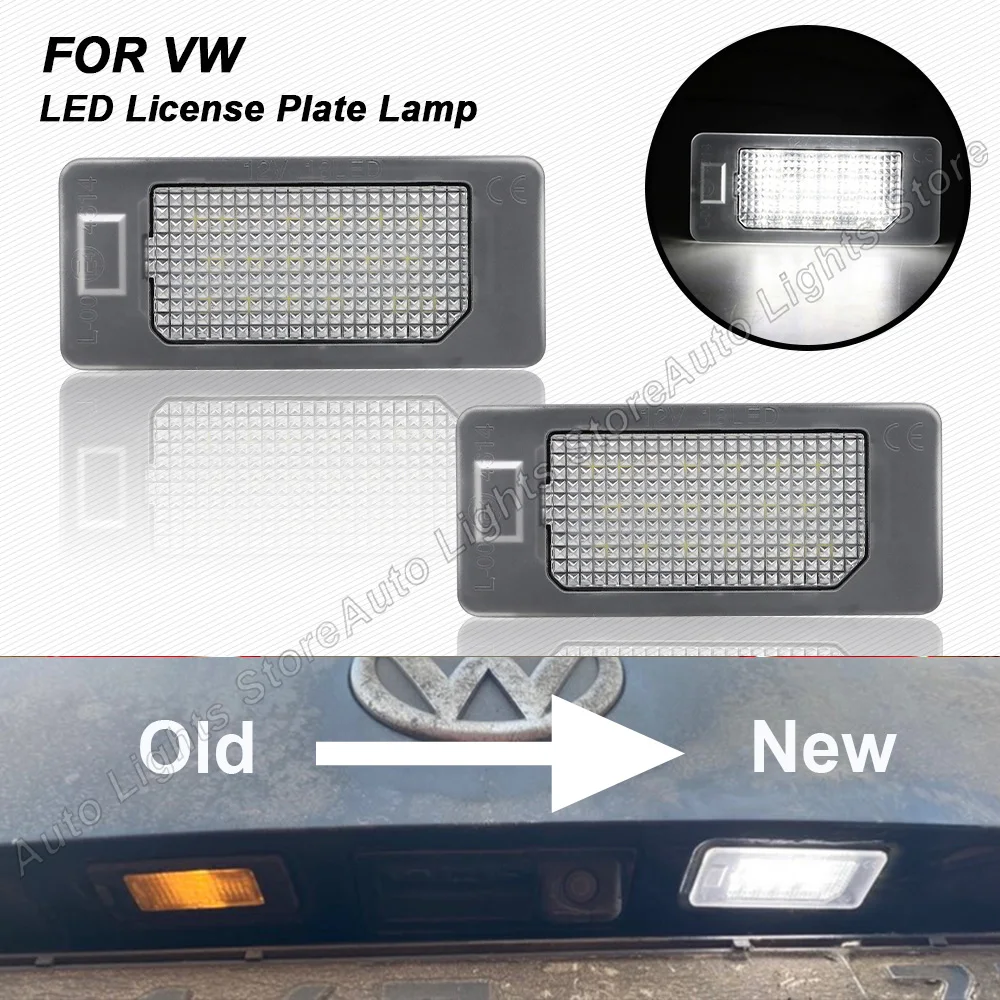 2PC LED License Plate Light For VW Golf 7 6 Estate Plus Passat B6 B7 ...