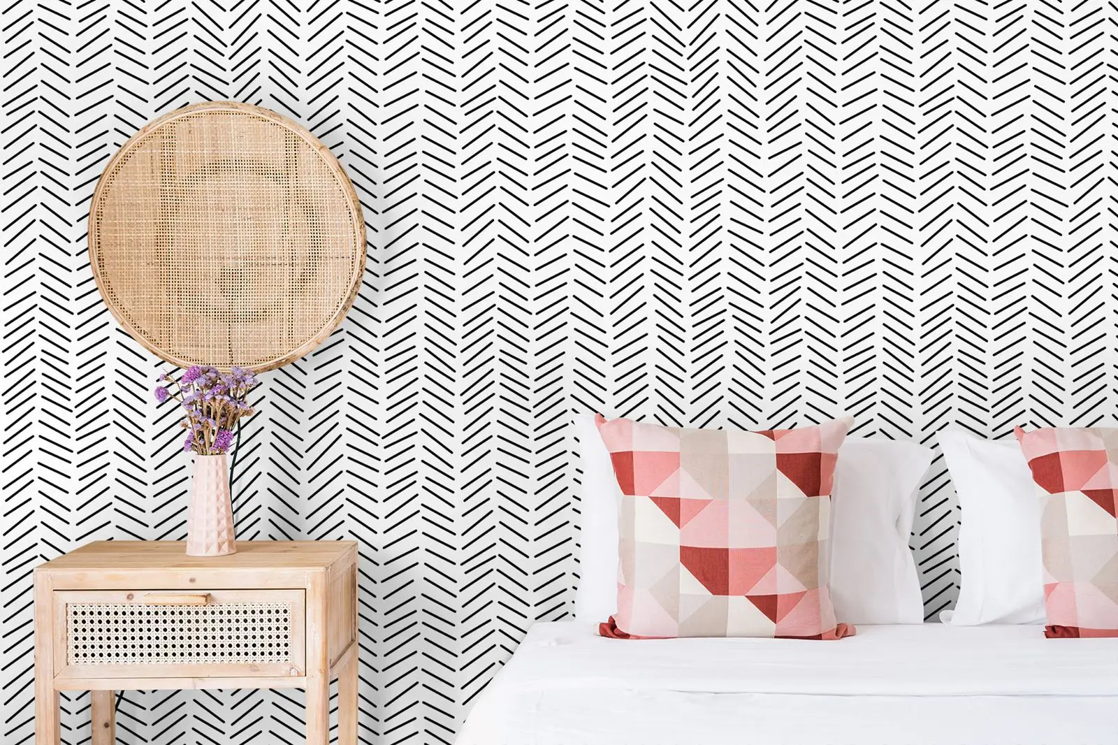 Schwarze Chevron Tapete