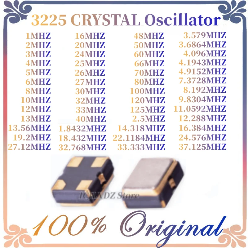 SMD 3225 액티브 크리스탈 오실레이터 OSC, 1MHZ, 2MHZ, 4M, 6M, 10M, 12M, 16MHZ, 20M ...