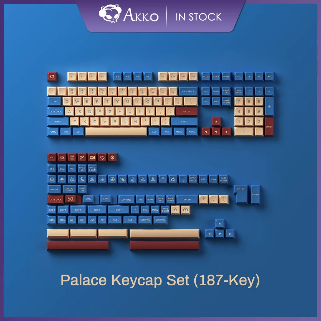 Akko Palace Keycap Conjunto 187-chave Pbt Double-shot Osa Perfil ...