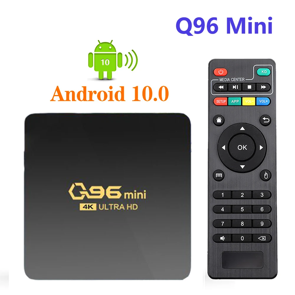 Q96 Mini Smart TV Box Android 10.0 Amlogic S905L Quad core 2.4G WiFi H. 265 Home Theater 4K ...