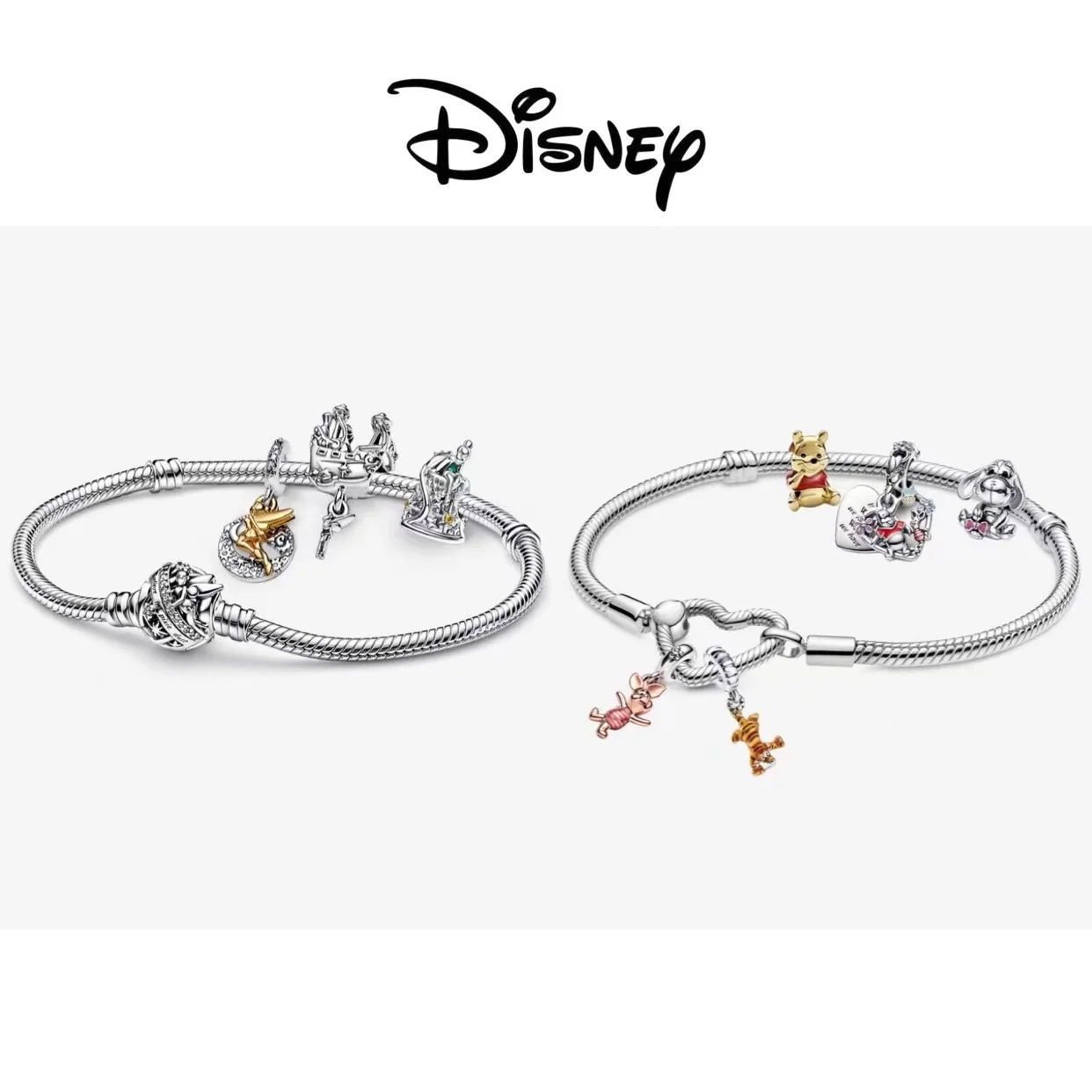 Disney-pulsera-de-plata-de-ley-925-para-mujer-brazalete-brillante-con ...
