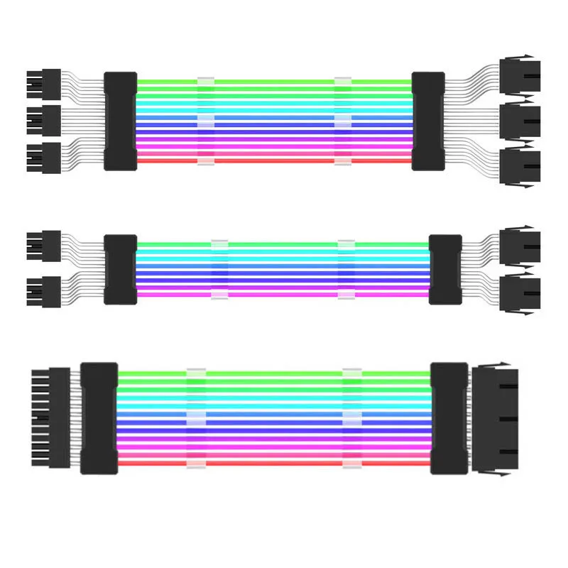 Jumpeak-Computer-18AWG-ARGB-Sync-PSU-Power-Supply-Extension-Cable-Kit ...