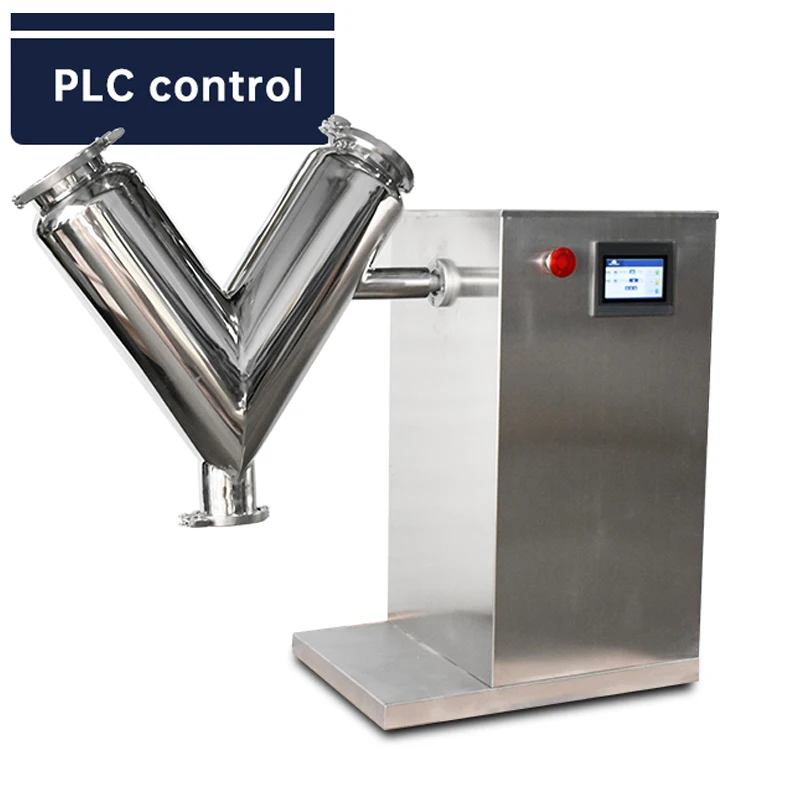 Developed-V-Type-PLC-Control-Dry-Powder-Mixer-Mixing-Machine-for-Making ...