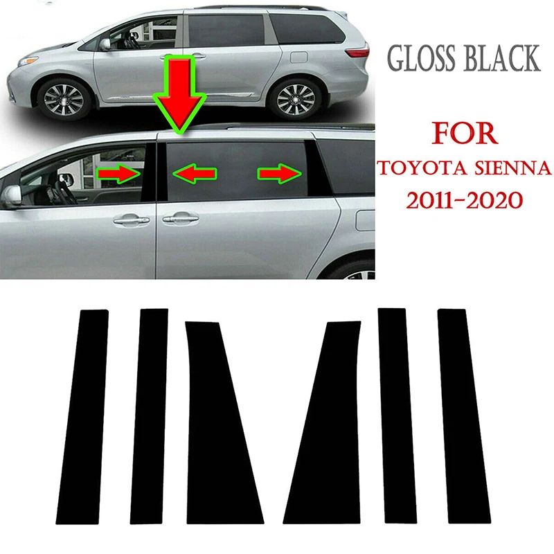 6-pcs-Set-Glossy-Black-Pillar-Post-Door-Side-Window-Trim-Cover-Decal ...