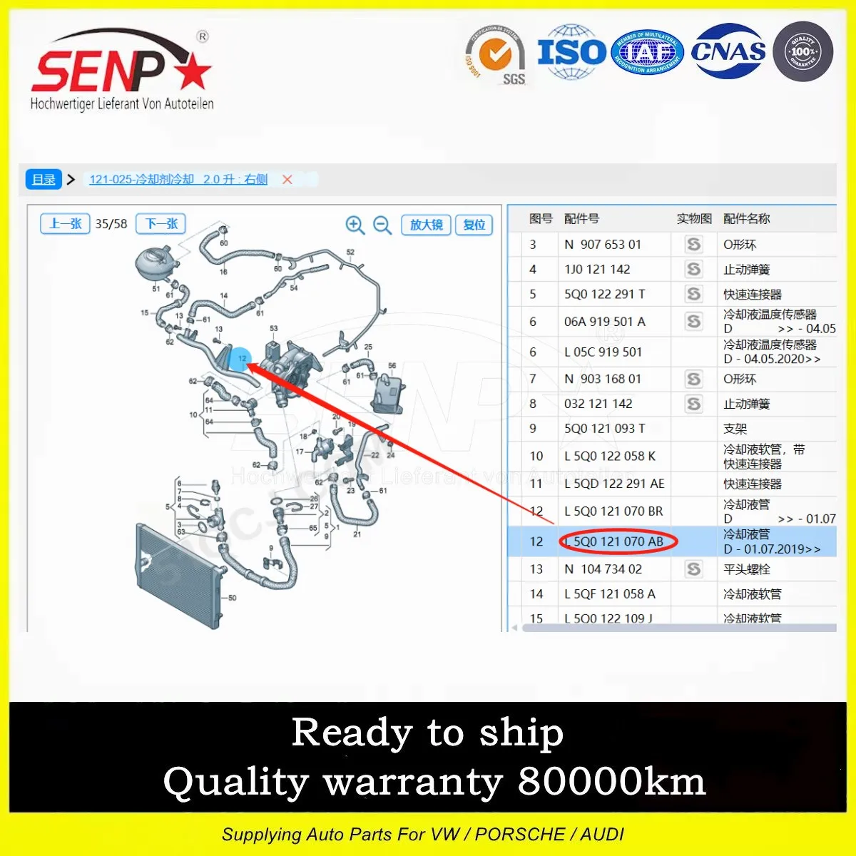 OEM 5Q0 121 070 AB SENP piezas de refrigeración de alta calidad ...