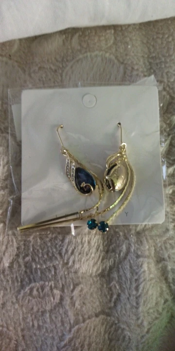 Korean Style Blue Crystal Phoenix Earrings - Mavigadget