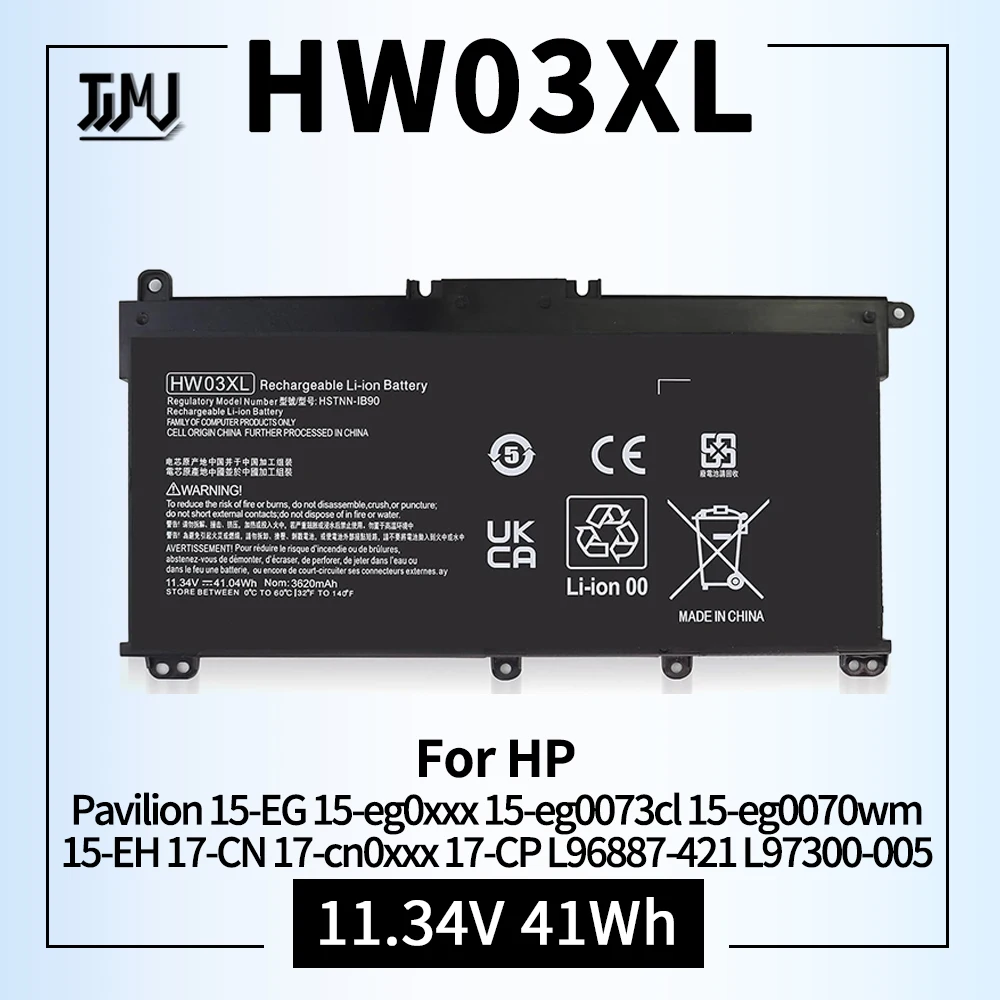 HW03XL L97300-005 Laptop Battery for HP Pavilion 15-EG 15-eg0xxx 15 ...