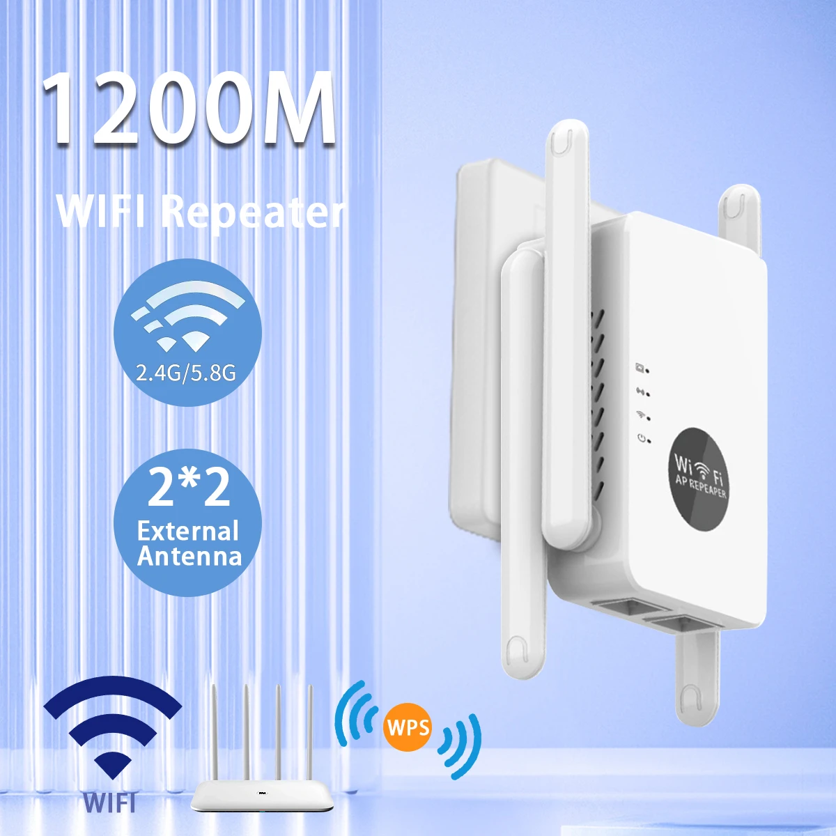 5Ghz-Wireless-WiFi-Repeater-1200Mbps-Router-Wifi-Booster-2-4G-Wifi-Long ...