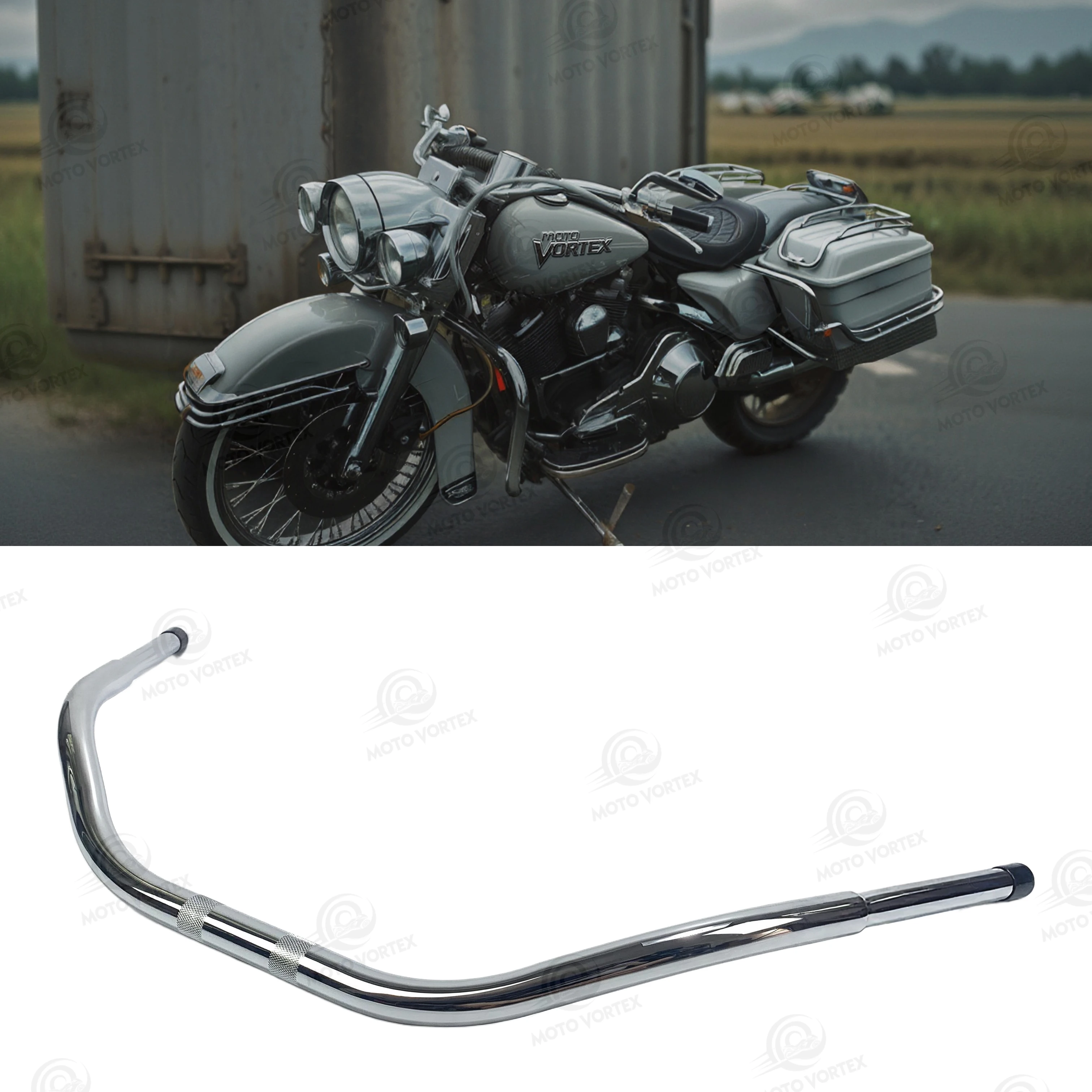 Motorcycle 1-1/4" Beach Cruiser Handlebar for Dyna Soft tail Fat Boy ...