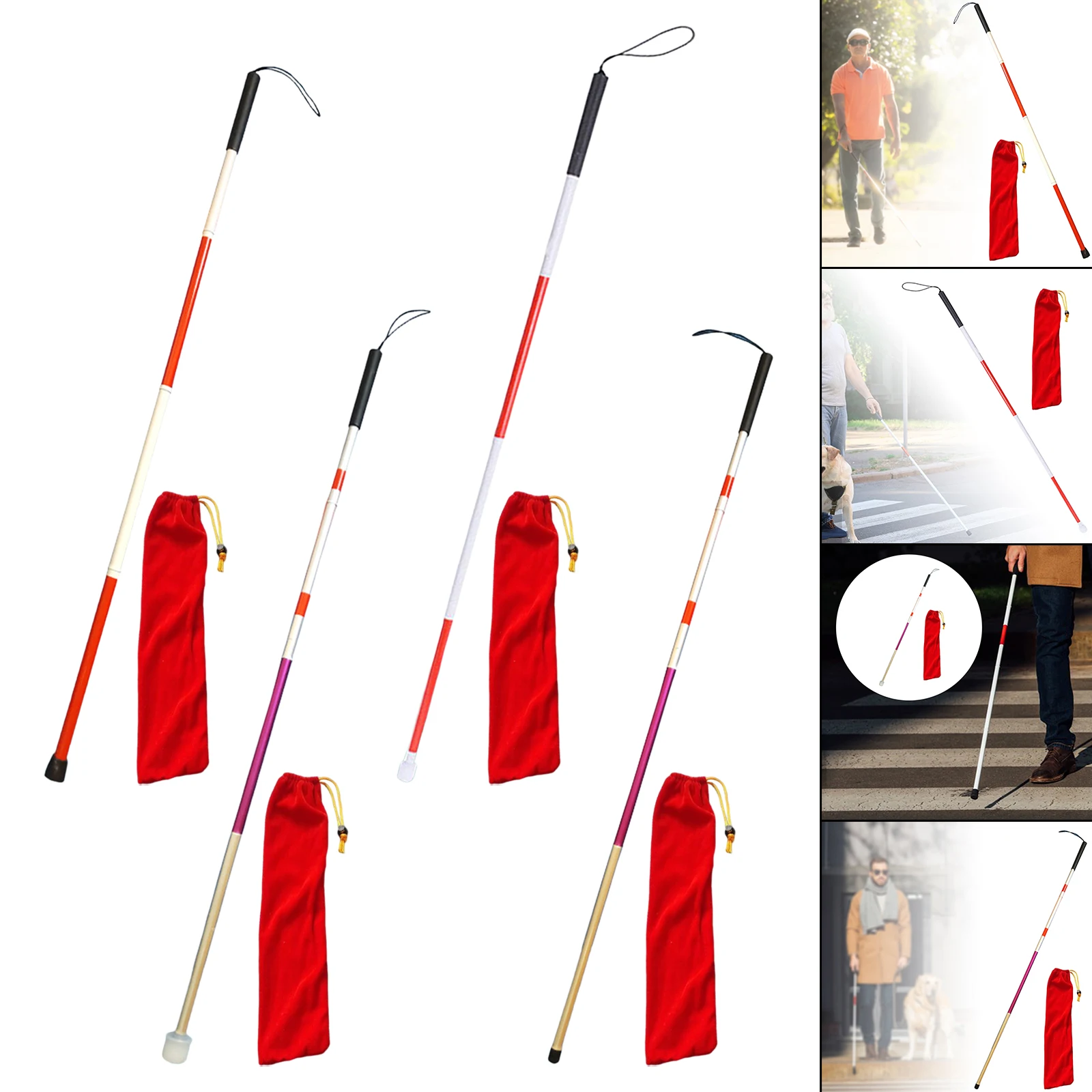 Folding Cane Lightweight Walking Cane Collapsible Non Slip Hand Walking ...