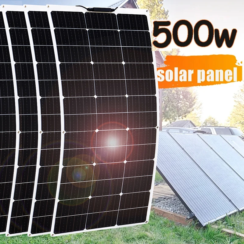 500W-Solar-Panel-With-Aluminum-Frame-Solar-Battery-Charger-For-Home ...