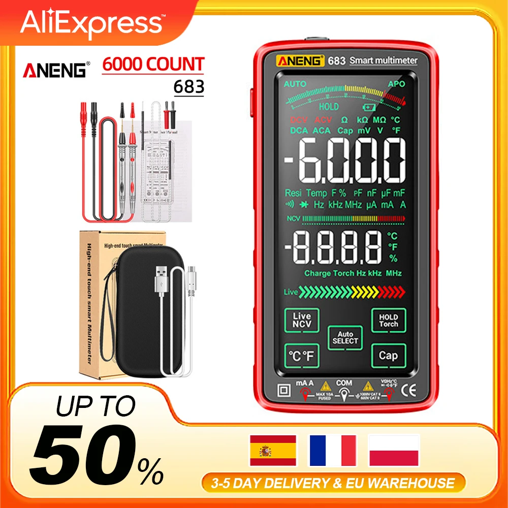 ANENG-683-Smart-Multimeter-Digital-6000-Counts-Big-Color-Screen-AC-DC ...