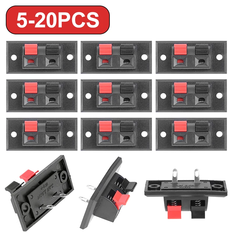 5-20pcs-2-Positions-Push-in-Jack-Spring-Load-Audio-Speaker-Terminals ...