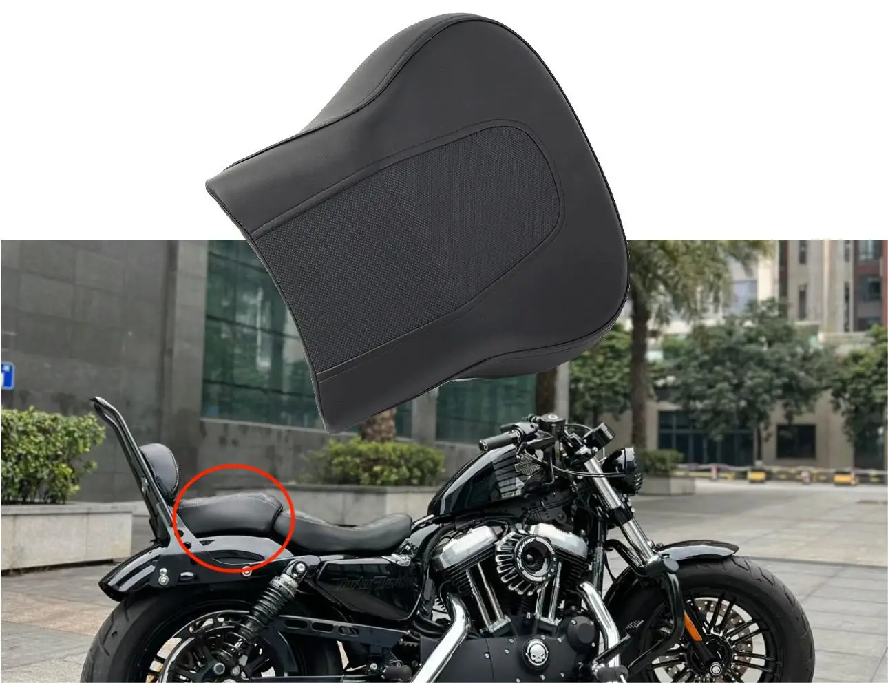 Motorcycle-Passenger-Rear-Pillion-Seat-For-Harley-Davidson-Softail-Fat ...