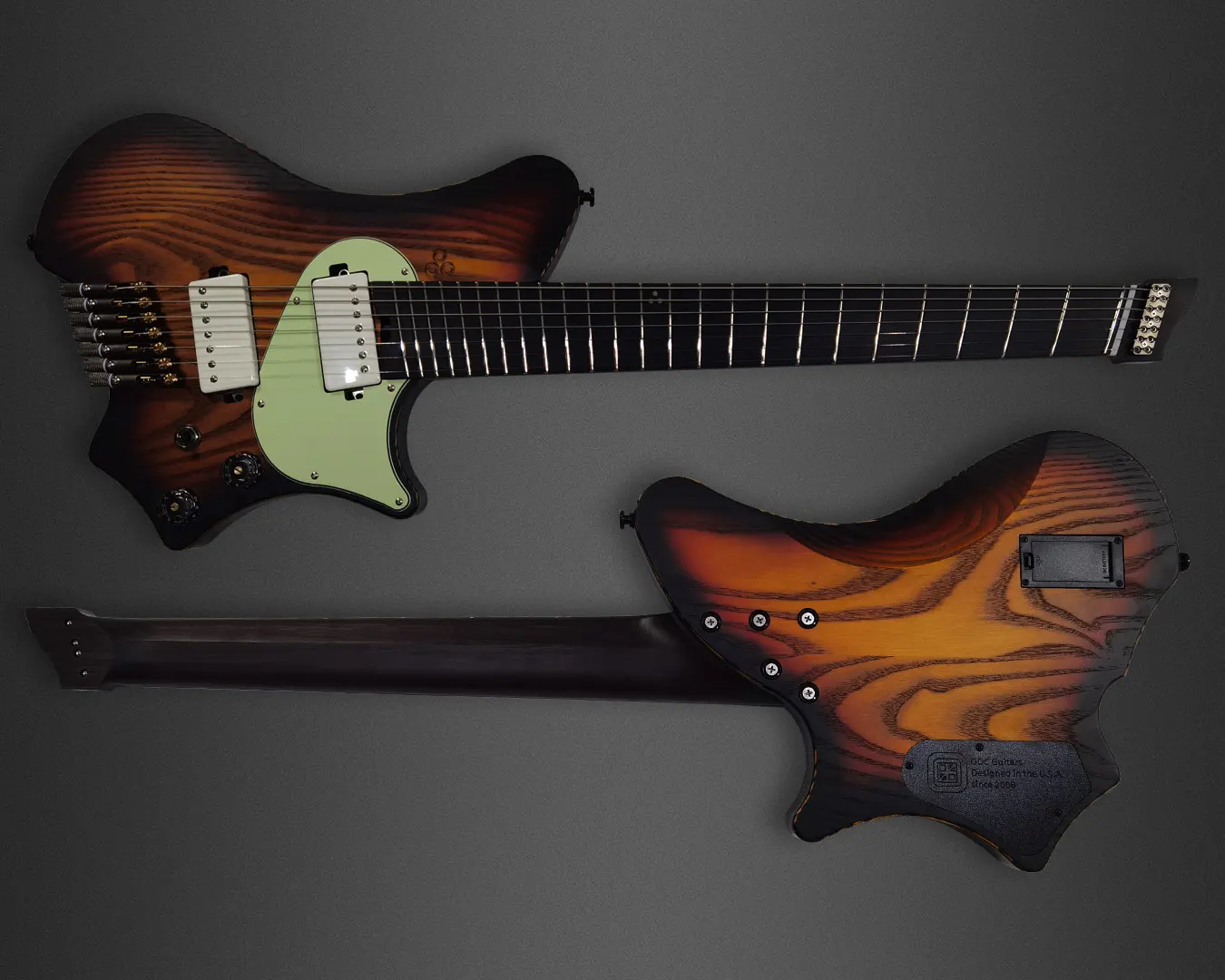 GOC Satya Headless Guitar 7 String SH7RSB (Sunburst)| | - AliExpress