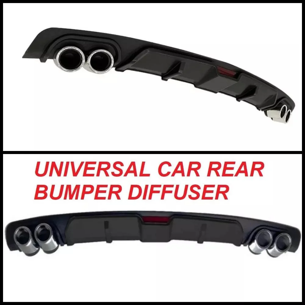 Universal-Car-Rear-Bumper-Diffuser-Racing-A2-Model-Black-ABS-Plastic ...