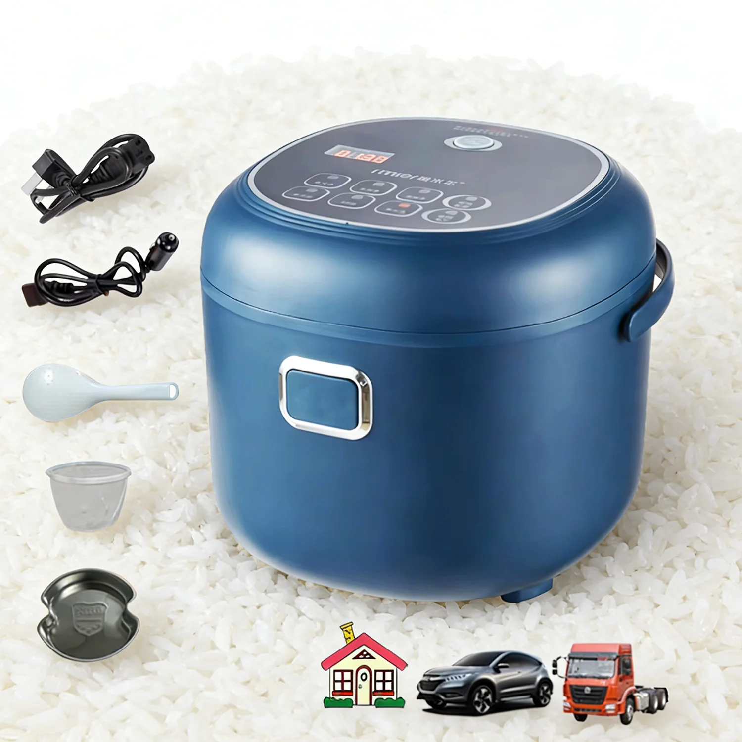 12V 24V 220V 2L 200Wcar Home Rice Cooker Van Car Rice Cooker For Car ...