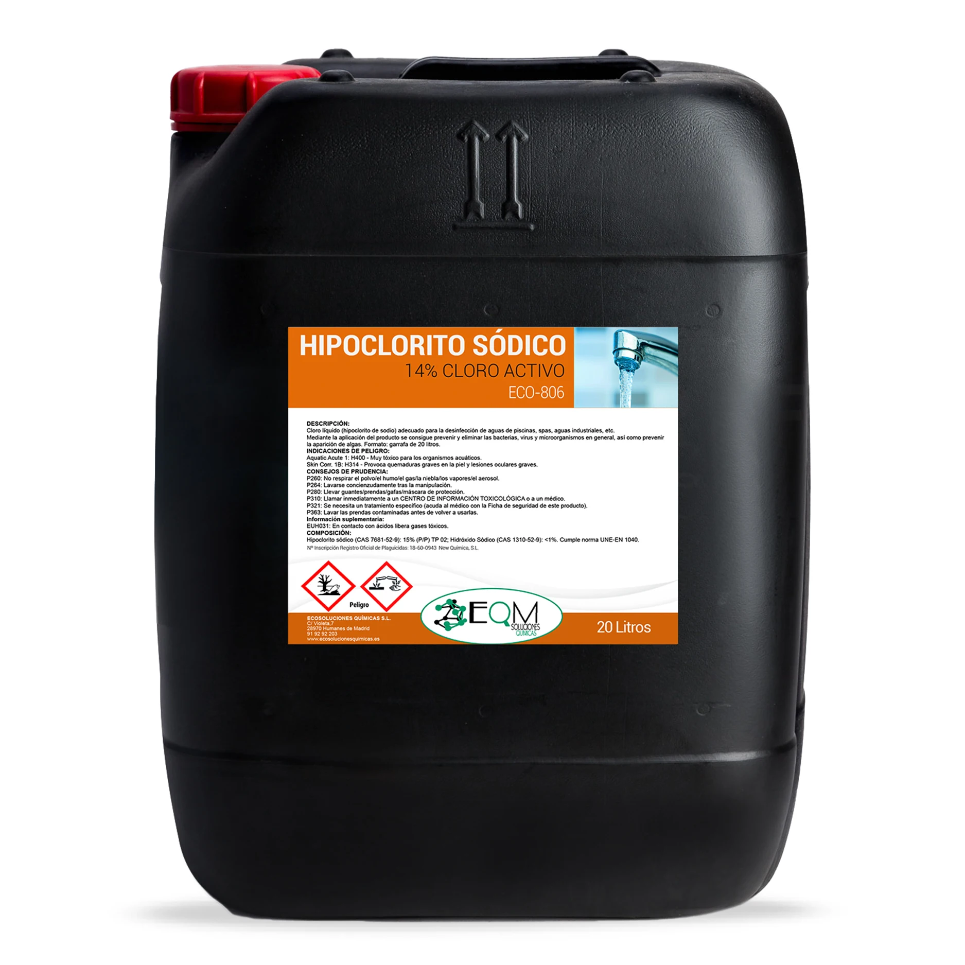 Hipoclorito Sódico Líquido 14% | Cloro líquido para Piscinas | 25 KG ...