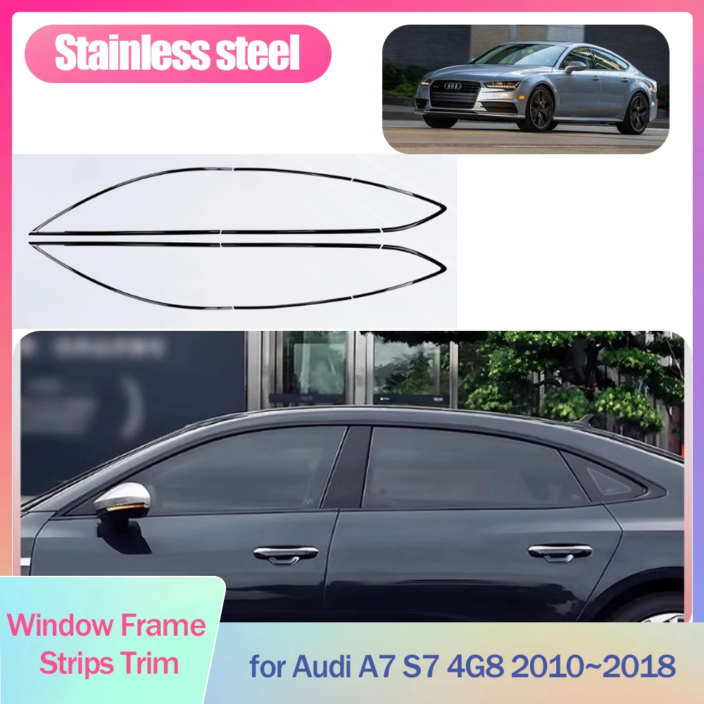 Window Frame Strips Trim for Audi A7 S7 4G8 2010~2018 2011 2012 Cover ...