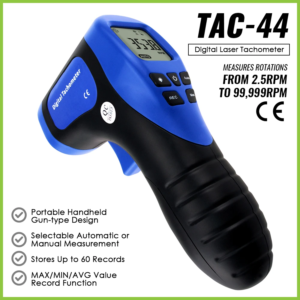 Digital-Tachometer-Lase-Non-Contact-Rotational-Speed-Measuring-Gun ...