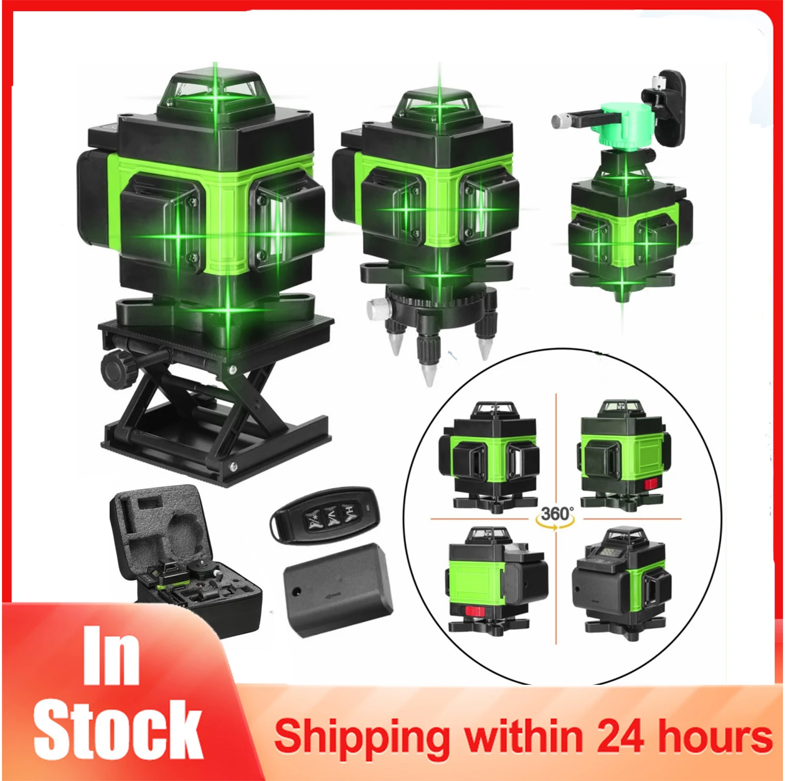 16-12-Lines-4D-Laser-Level-green-line-SelfLeveling-360-Horizontal-And ...