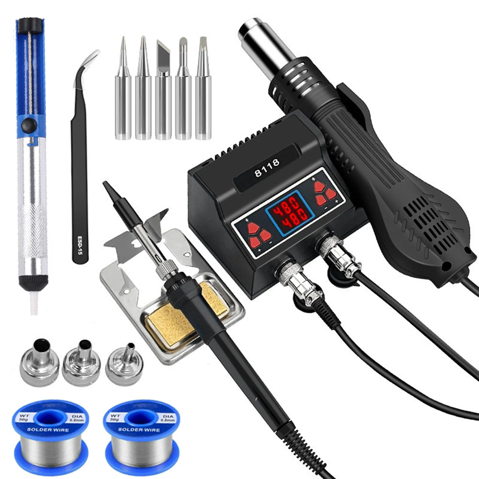 8898 2-in-1 Soldering station LCD Display 700W Constant Temperature ...