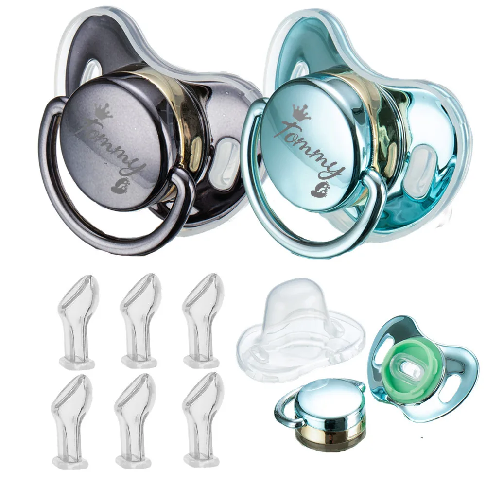 Miyocar-Custom-Gold-Blue-Pacifier-2pcs-with-Name-Bring-6-Replacement ...